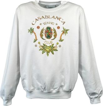 Casablanca Homme, Sweatshirts et sweats &agrave; capuche, Blanc, Taille: 2XL Loopback Cotton SweaT-shirt