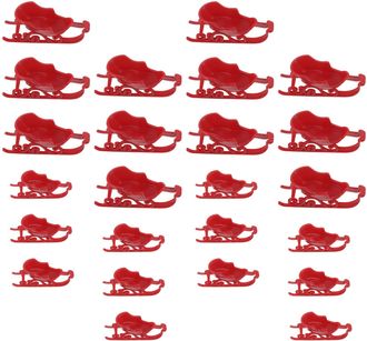 Cabilock 24 Schlitten Für Basteldekor Schreibtisch Schlittenschmuck Rentier Automodell Miniaturschlitten Mini Vintage Schlitten Kunststoff Schlittenmodell Schl