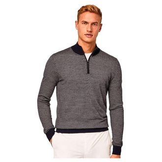 Hackett Herren Merino Jcqd Hzip Pullover, Marineblau/grau, 3XL