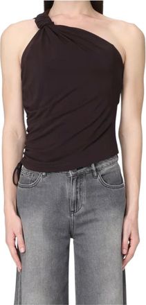 Pinko Pinko, Femme, Tops, Brun, Taille: 38 FR Hauts sans manches