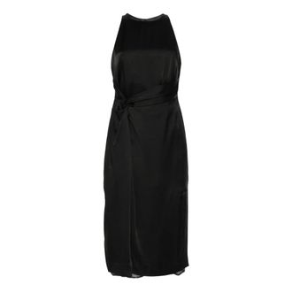 R&oacute;he Robe mi-longue sans manches &agrave; d&eacute;tail torsad&eacute; - Femme - Robes - Noir - Taille: 36 FR