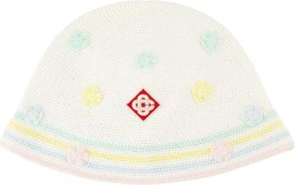 Casablanca unisex, Accessoires, Blanc, Taille: ONE Size Bob Chapeau Brod&eacute; Fleur