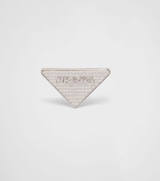 Prada Crystal Logo Jewels linker Ohrring