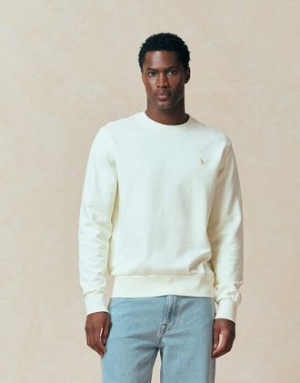 Polo Ralph Lauren Sweat &agrave; logo embl&eacute;matique en jersey &agrave; envers boucl&eacute; - Cr&egrave;me clubhouse-Blanc