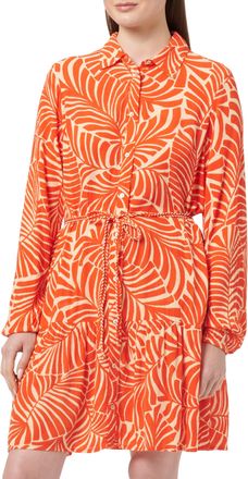 Only Blusenkleid Damen, Pureed Pumpkin/AOP:Bali Palm, M