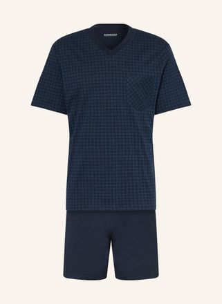 Schiesser Shorty-Schlafanzug Comfort Essentials blau