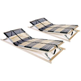 vidaXL Sommiers &agrave; lattes 2 pcs avec 42 lattes 7 zones 80x200 cm