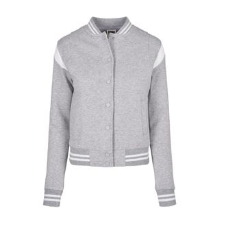 Urban Classics College Sweatjacke f&uuml;r Damen (Grau/Wei&szlig;)