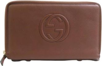 Gucci unisex, Pre-owned, Brun, Taille: ONE Size Portefeuille Long (&agrave; deux volets) Pre-owned