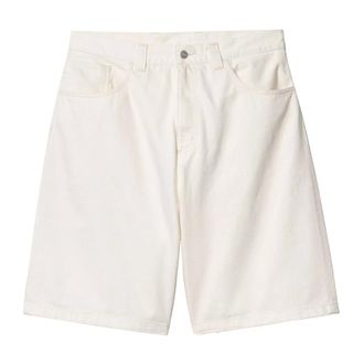 Carhartt Work in Progress Homme, Shorts, Blanc, Taille: XL Shorts en Denim Blanc avec Détail de Fermeture Éclair