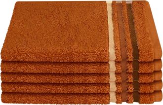 Schiesser Gästetuchset Skyline Color - 5-teilig - 30 x 50 cm - Terrakotta