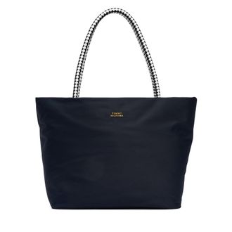 Tommy Hilfiger Handtasche Tommy Hilfiger Th Marina Hobo/Tote Nylon AW0AW18862 Dunkelblau