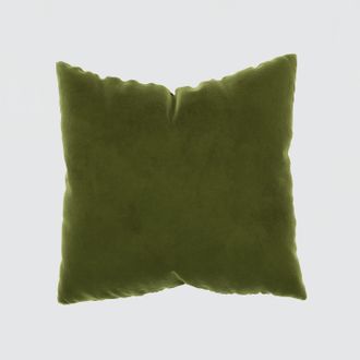 MYCS Coussin Vert Olive - 50x50 cm - Housse en Velours. Coussin de canap&eacute; moelleux