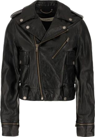 Golden Goose Femme, Vestes, Noir, Taille: 40 FR Nevada Leather Biker Jacket