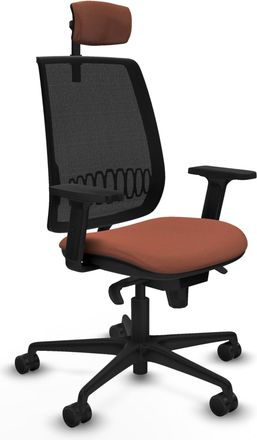 Piqueras y Crespo Moderner Drehstuhl Alares mit 2D-Armlehnen, h&ouml;henverstellbarer Lendenwirbelst&uuml;tze und h&ouml;henverstellbarem Kopfteil, Schwarz/Braun