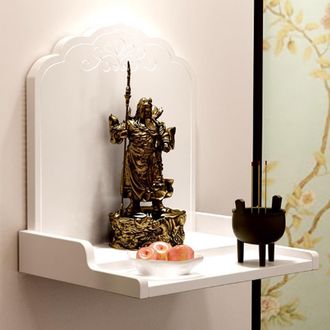 Generic Buddha-Schrein zur Wandmontage, Buddha-Altartisch zur Wandmontage, Meditationstisch zur Wandmontage, Buddha-Statuenst&auml;nder aus Holz, chinesische Opfer