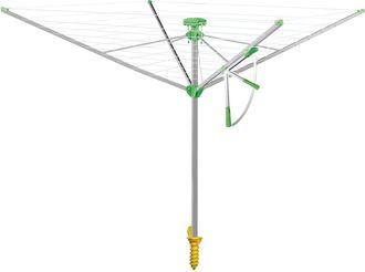 Juwel Wäschespinne Novaplus 500 Easy (für 4-5 Wäscheladungen, Wäscheschirm mit Schutzhülle und Eindreh-Bodenhülse, Einhand-Automatik, Spannweite 1,95 m) 300