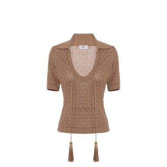 Elisabetta Franchi Damen, Strickwaren, Braun, XLGr&ouml;&szlig;e