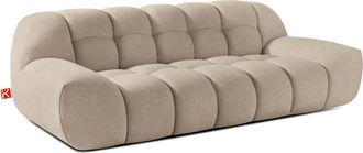 Konsimo Modernes Sitzer Sofa VENA - Stylisches Japandi Couch, Boucl&eacute;-Stoff, Komfortabel & Ergonomisch - Wohnzimmer Couch Design, Premiumqualit&auml;t aus EU. (beig