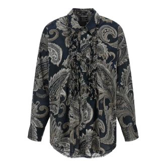 R13 Shredded Seam Ruffle Shirt - - Blouses & Shirts - Damen - Mehrfarbig - S