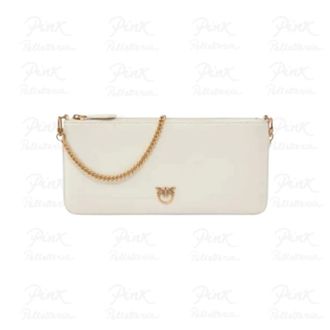 Pinko Pinko, Femme, Sacs, Blanc, Taille: ONE Size Horizontal Flat Vitello Seta