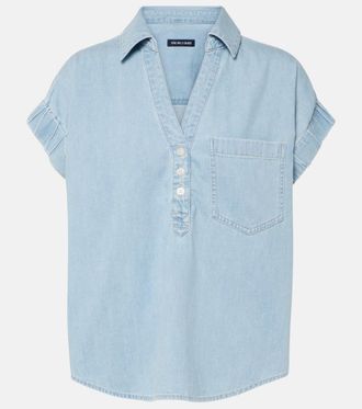 Veronica Beard Top Almera aus Baumwoll-Chambray