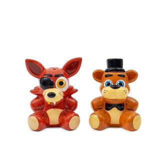 Silver Buffalo Five Nights At Freddys Freddy and Foxy Ceramic Salt and Pepper Shaker Set