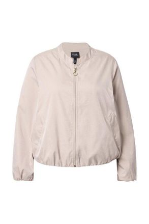Ulla Popken Kurzjacke Satin-Blouson elastischer Saum Stehkragen