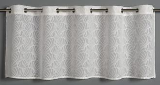 Gardinia Sehlbach Bistrogardine Ausbrenner Muscheln, Weiß, 135 x 45 cm Bistrogardine, Maritimes Flair, Blickdichter Stoff, Einfache Anbringung, Stilvolle Dekor