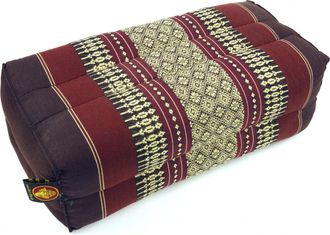 Guru Shop Meditationskissen, Blockkissen, Eckiges Yoga St&uuml;tzkissen, St&uuml;tzkissen, Thai Nackenst&uuml;tze mit Kapok - Braun, 10x20x30 cm