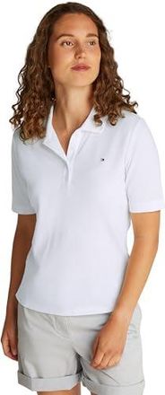 Tommy Hilfiger Polo Manches Courtes Femme Regular Fit, Blanc (Ecru), 3XL