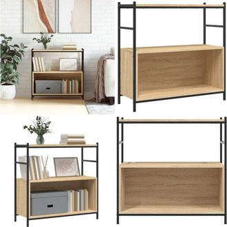 vidaXL Vidaxl - Bücherregal Sonoma-Eiche 80x30x78,5 cm Holzwerkstoff und Eisen - BucheRegal - Bücherregal - Industrielles Regal - Landhaus Stil