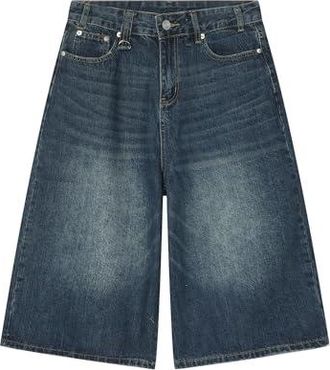 Generic Jean Homme Jeans Homme Short en Jean Hip Hop Raccourci Ample Cargo - Pantalon Workwear Court Id&eacute;al pour &Eacute;t&eacute; Et Activit&eacute;s Urbaines