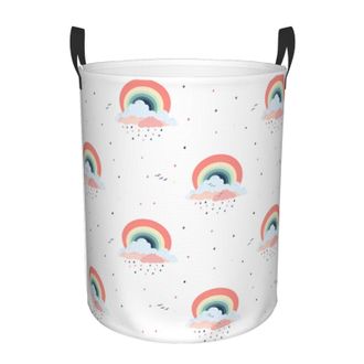 Generic S&uuml;&szlig;er Regenbogen W&auml;schekorb Rund W&auml;schek&ouml;rbe Stehender W&auml;schetonne F&uuml;r Waschk&uuml;che W&auml;schekammer W&auml;schesack