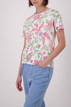 Monari Rundhalsshirt mit Blumendruck