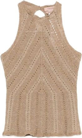 Twinset Femme, Tops, Jaune, Taille: 40 FR D&eacute;bardeur ras du cou