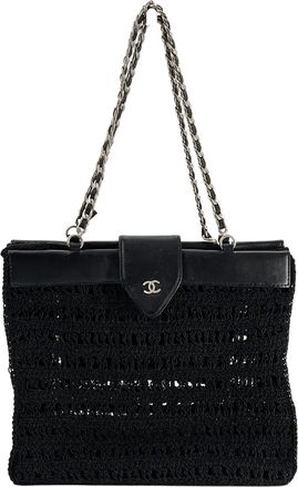 Chanel Crossbody Bags - Chanel Vintage Supermodel Crochet Bag CC Logo / ve - Gr. unisize - in Schwarz - f&uuml;r Damen