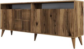 Hanah Home Buffet en bois Milan - 180 x 35 x 78 cm - Noyer