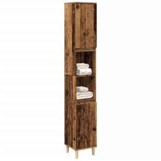 vidaXL Vidaxl - Armoire de salle de bain vieux bois 30x30x190cm bois ingénierie