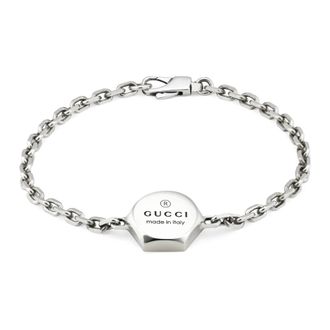Gucci 925 Sterlingsilber Armband mit Gucci Markenanh&auml;nger - - Accessories - Damen - Grau - ONE SIZE