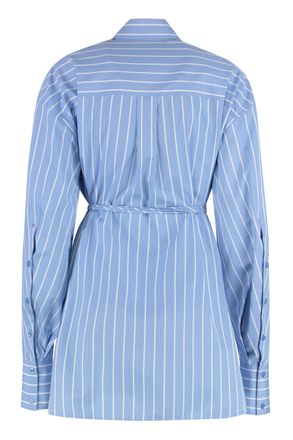 Sportmax Womens Striped Cotton Shirt Light Blue