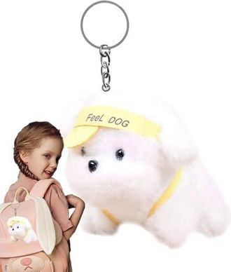 Generic Porte-cl&eacute;s de poup&eacute;e de chien en peluche, jouet en peluche pour chien avec porte-cl&eacute;s - Porte-cl&eacute;s en peluche de chien en peluche | Porte-cl&eacute;s en pelu