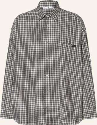 Acne Studios Flanellhemd Loose Fit schwarz