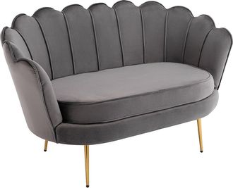 Vente-Unique Pascal MORABITO-Muschelsofa 2-Sitzer - Samt - Anthrazit - Dandelion von Pascal Morabito