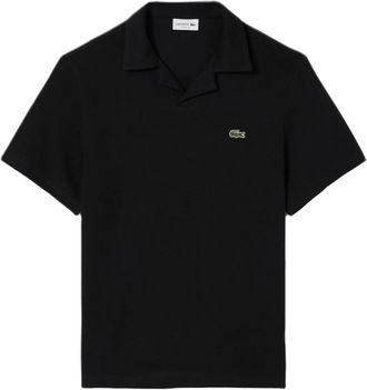 Lacoste Homme, Tops, Noir, Taille: XL Polo Classique Coupe Standard en Coton et Lin