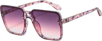 Generic Lunettes de soleil surdimensionnées vintage pour femmes, lunettes de soleil violettes, vertes, roses, nuances UV400 pour hommes et femmes, rose, taill