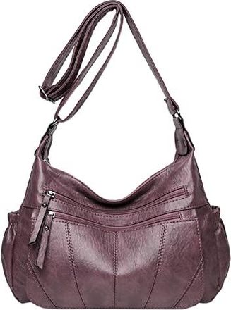 Generic Sac &agrave; bandouli&egrave;re d&eacute;contract&eacute; pour femme, sac &agrave; bandouli&egrave;re r&eacute;glable en cuir, sac &agrave; bandouli&egrave;re pour femme, violet, Taille unique