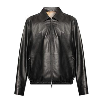 Ferragamo Homme, Vestes, Noir, Taille: M Veste en cuir