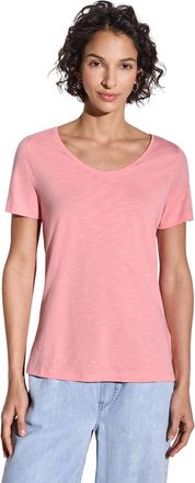 Street One Damen A322897 Basic T-Shirt in Unifarbe, Blush Peach, 36