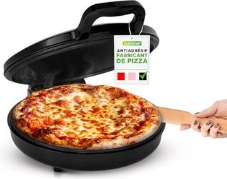 Nutrichef NutriChef Four &agrave; Pizza &Eacute;lectrique 1500W - Appareil de Cuisson Antiadh&eacute;sif &Oslash;30 cm - Pr&eacute;pare Pizzas Maison, OEufs, Tartines & Plus - Compact, Poign&eacute;es F